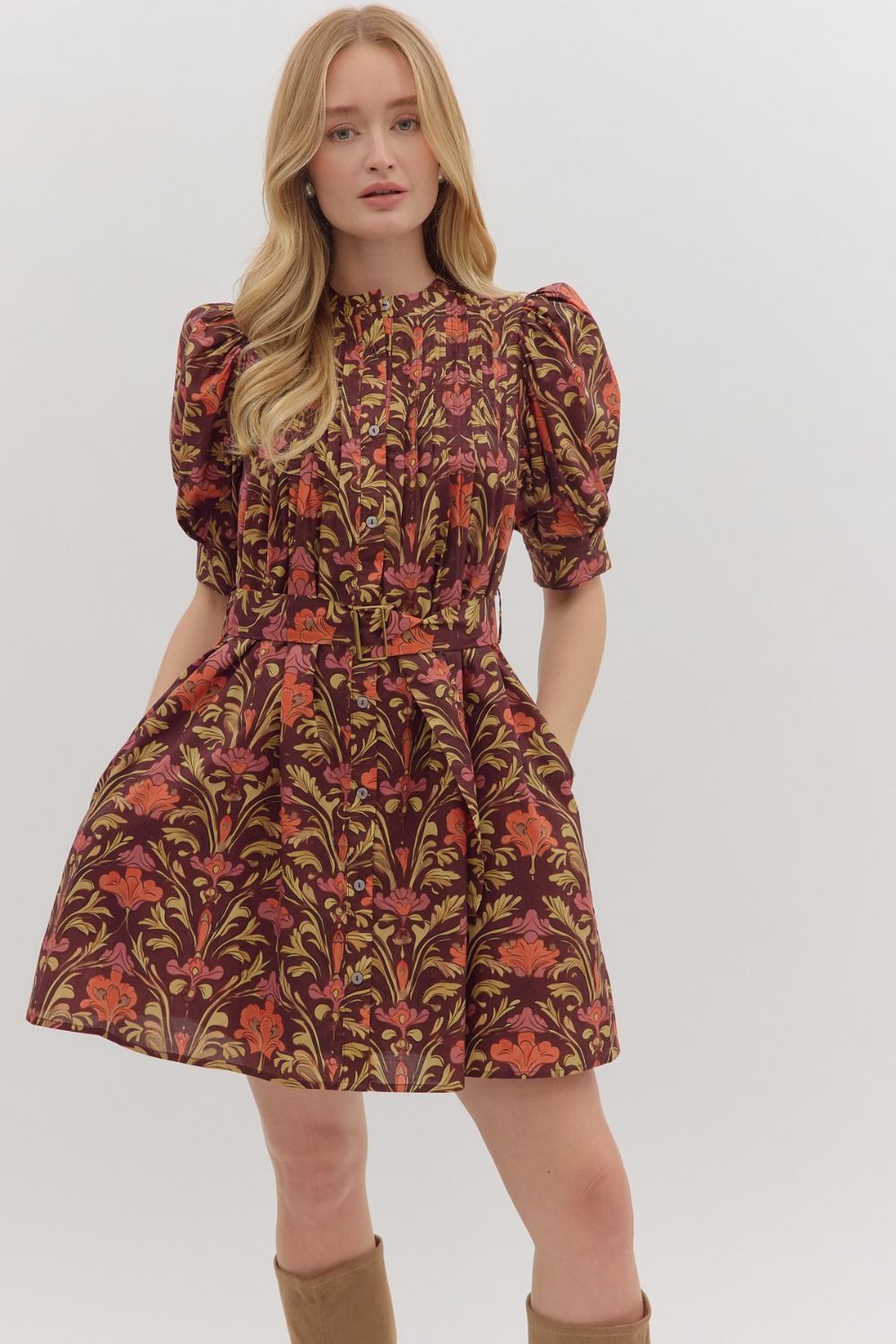 Tabetha Dress-Burgundy – Pattywhacks Inc